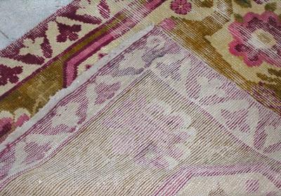 Spanish colonial South American ( Andes ?) rug with a lion in a roundel ...