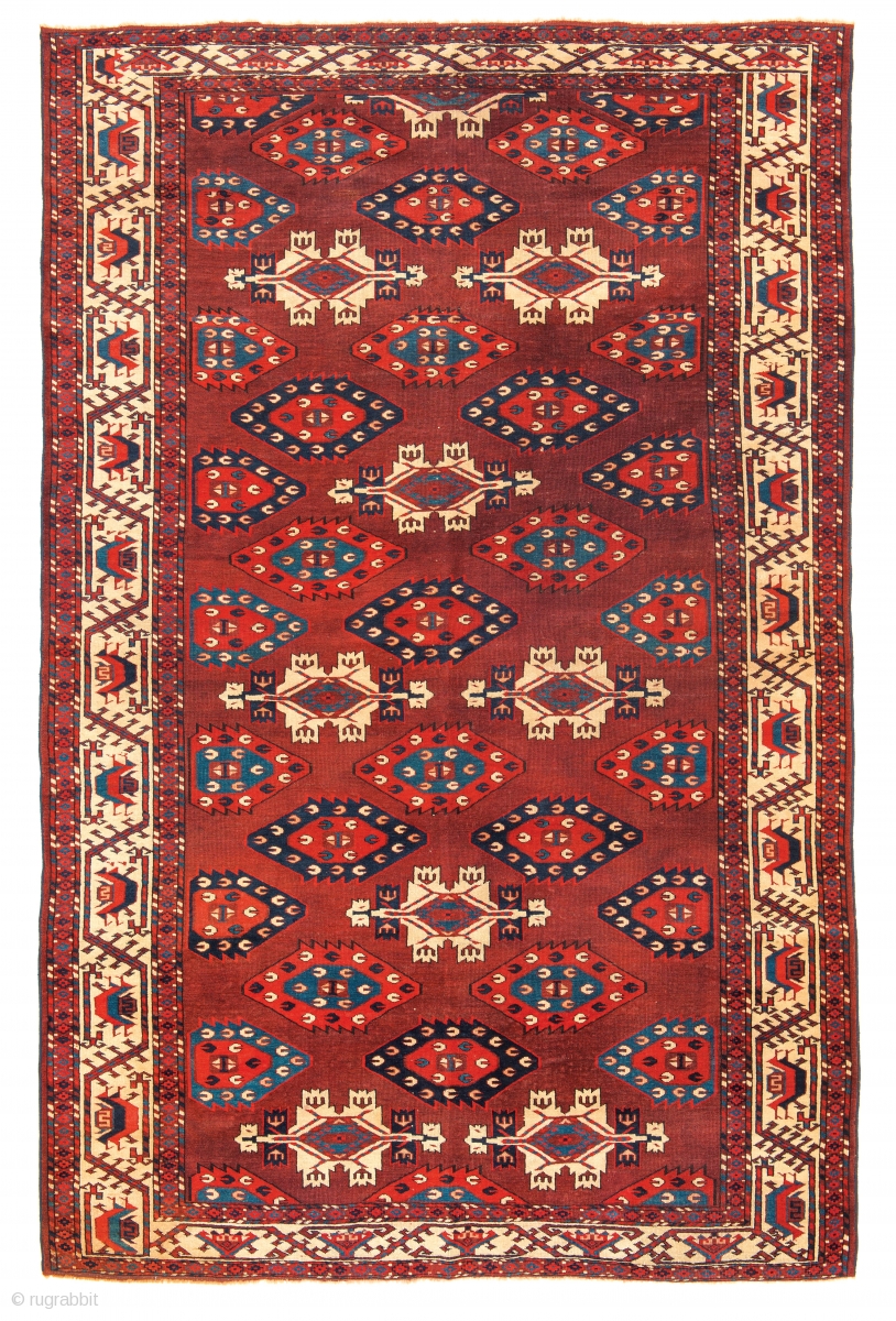 Lot 129 Yomud Multi gul Main Carpet Turkmenistan First Half 19th