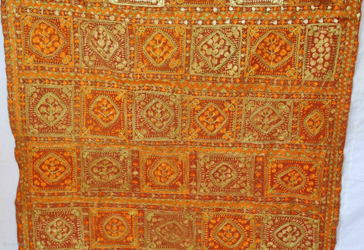 Folk Phulkari from East(Punjab)India Called As Phulkari. Rare Design ...