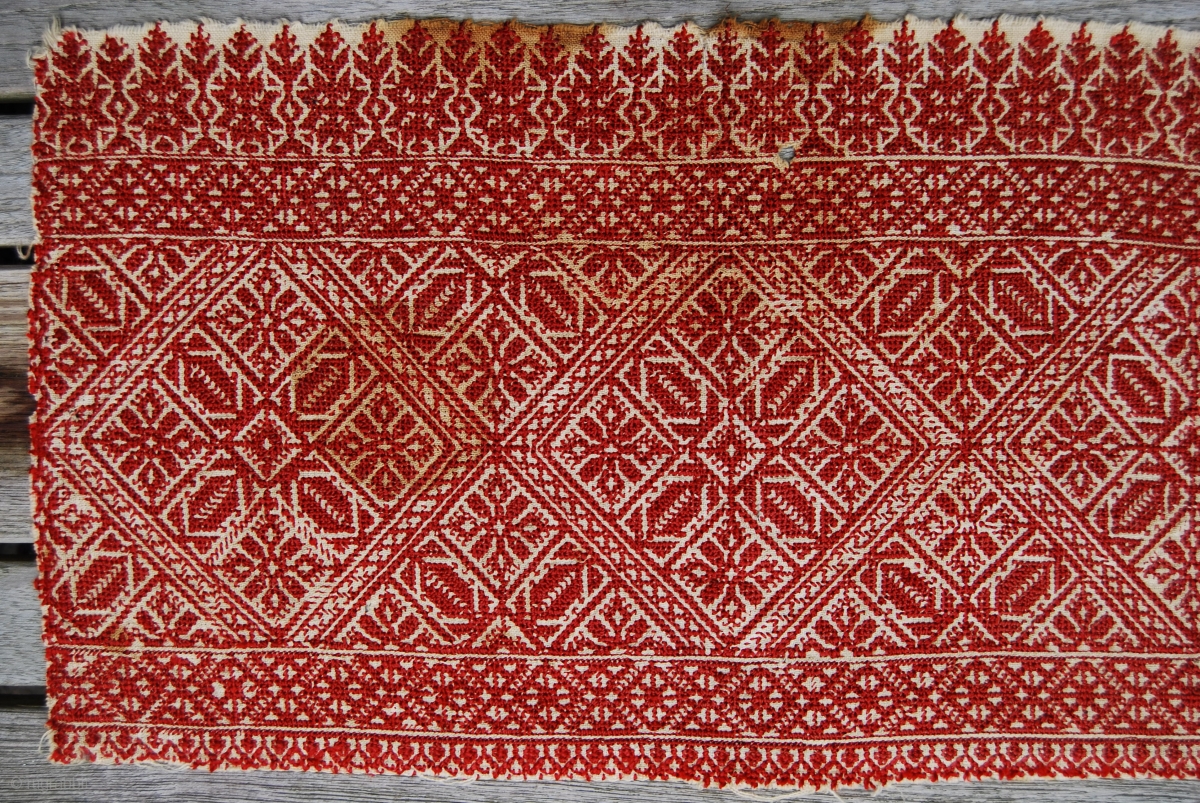 Antique embroidery from Fes/Morocco 19th c., 48 x 25 cm, some stains ...