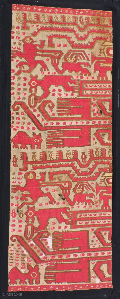 Spectacular large complete Chimu panel. 25 x 68 inches. This super rare ...