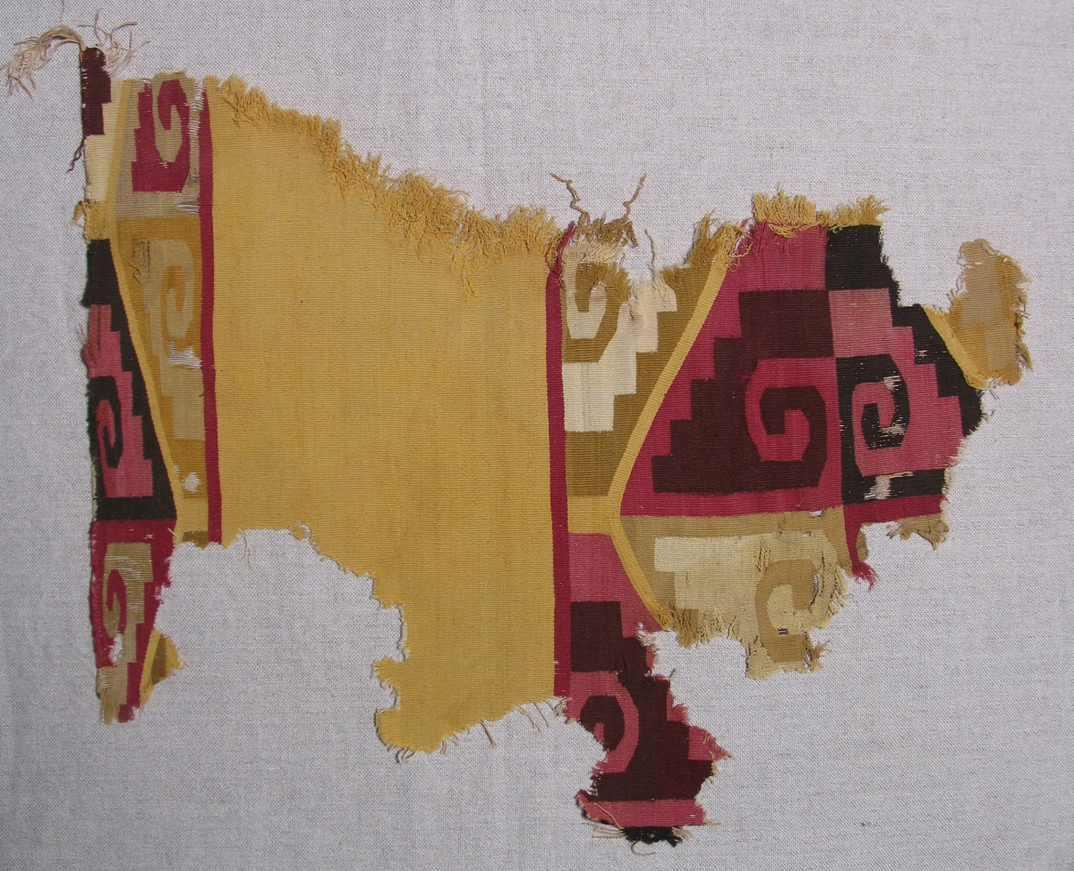 Beautiful Wari Tunic Fragment, Peru, AD 500 - 800. Size:12 x 15 inches ...