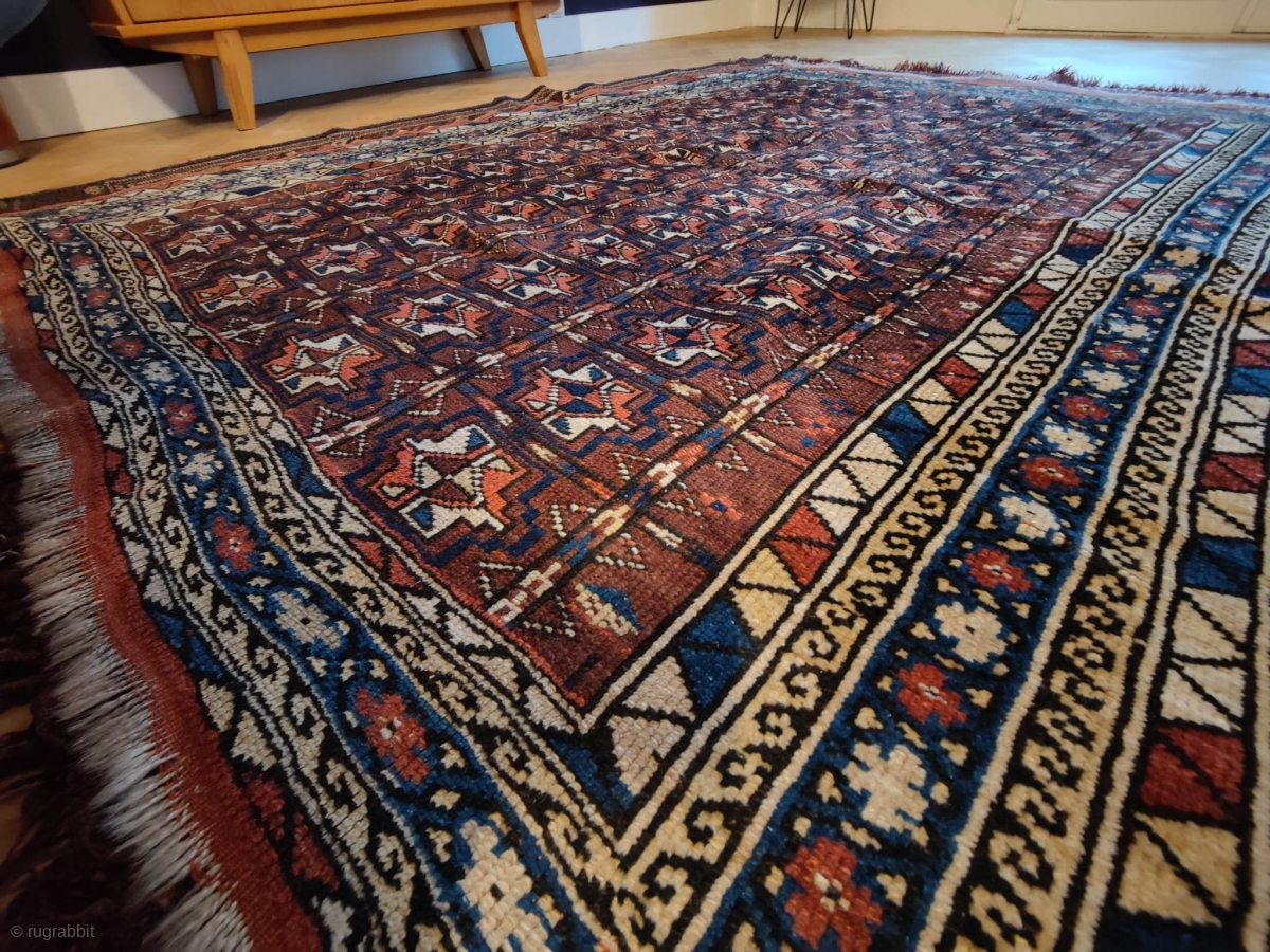Very antique atypique kurdish gouchan rug, probably made from turkmen ...