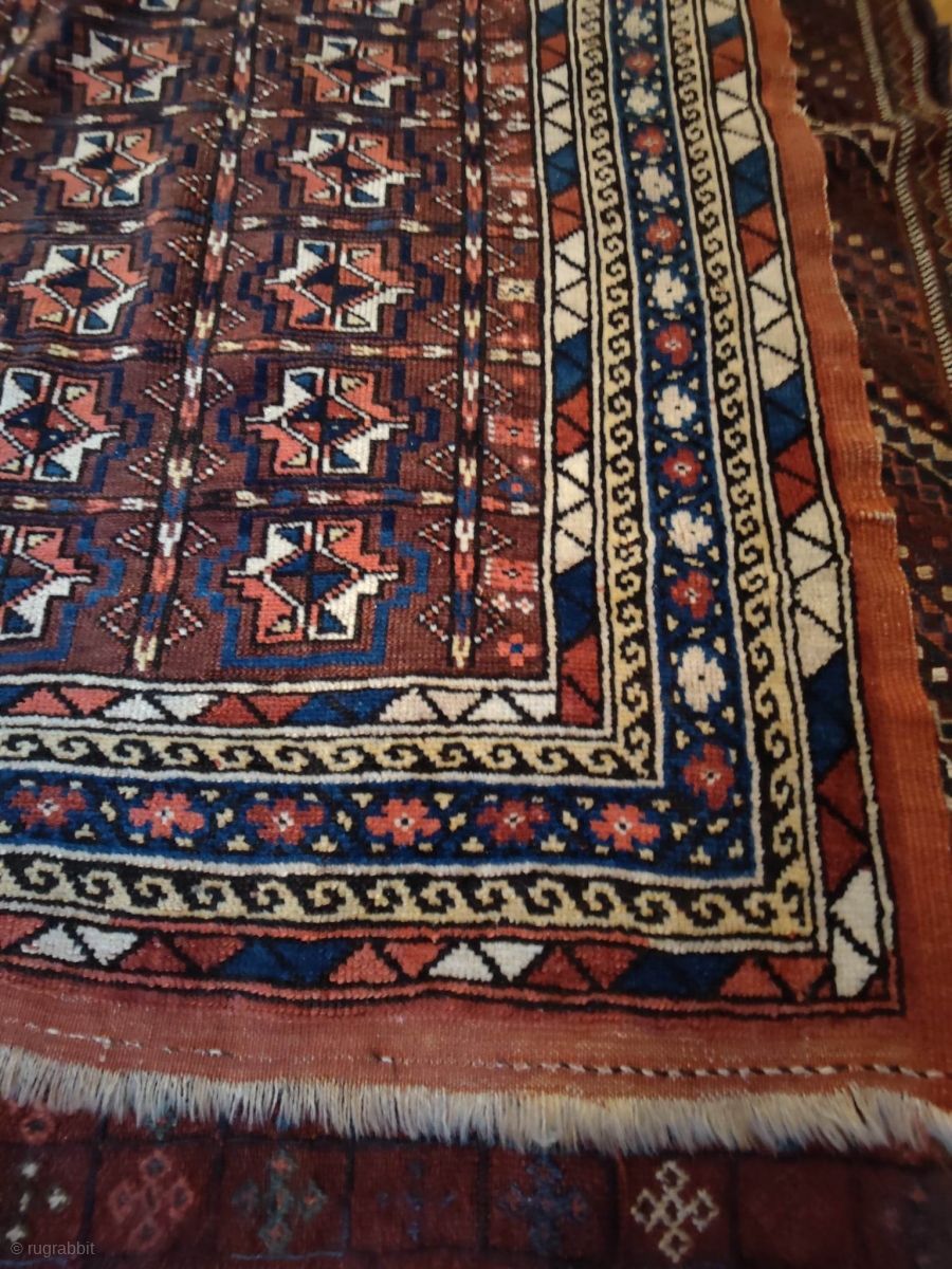 Very antique atypique kurdish gouchan rug, probably made from turkmen ...