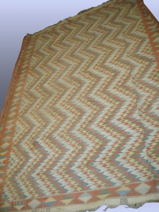 An Outstanding Antique Dhurry / Dhurrie Rug from Uzbek weavers of Mazar ...