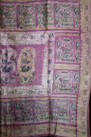 Rare Pallav of a Baluchar Sari woven in silk Brocade From Murshidabad ...